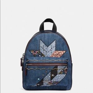 Coach | Bags | Coach Denim Leather Small Blue Cute Backpack | Poshmark